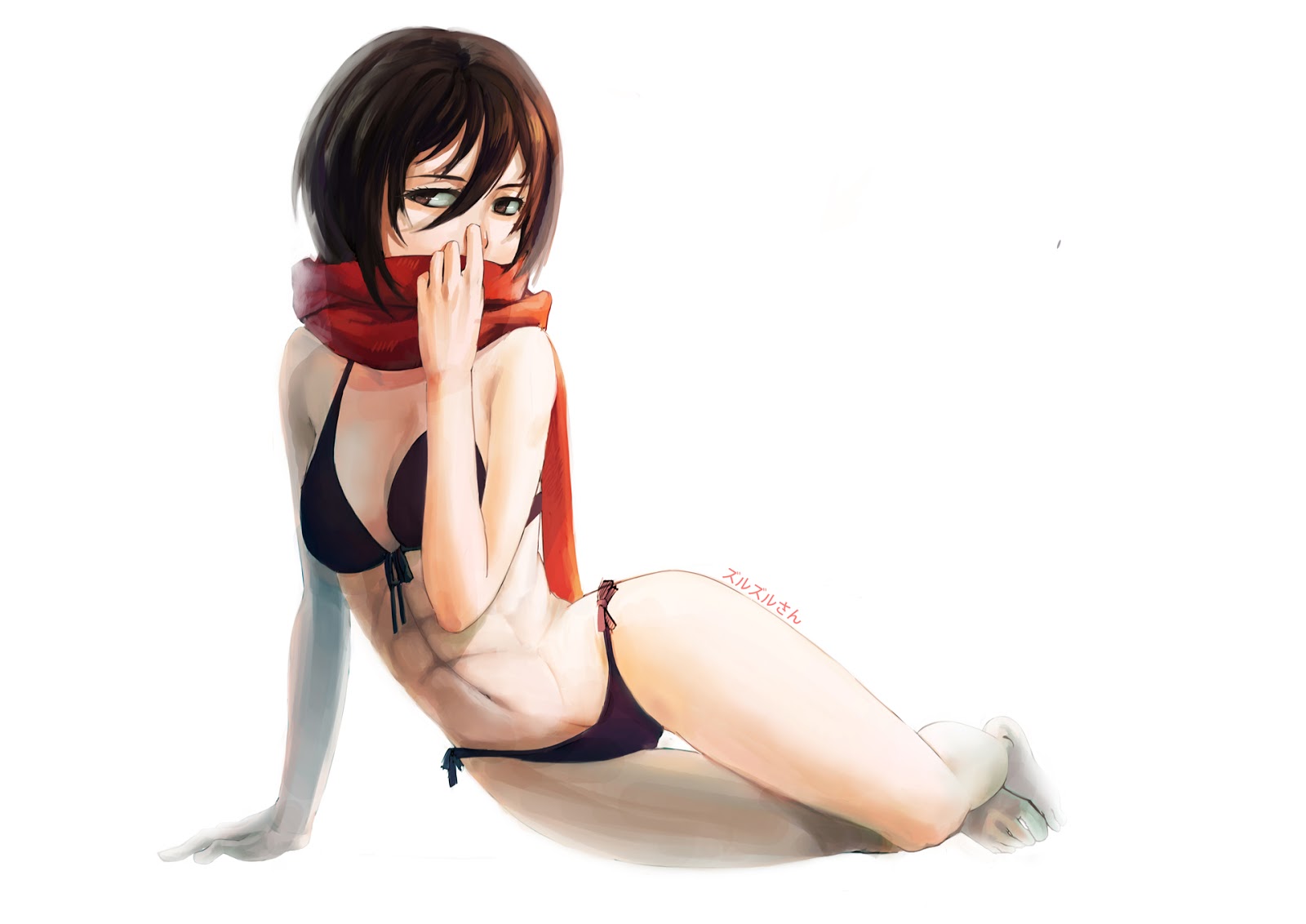 Hd Wallpaper Mikasa Black Bikini Abs 1346